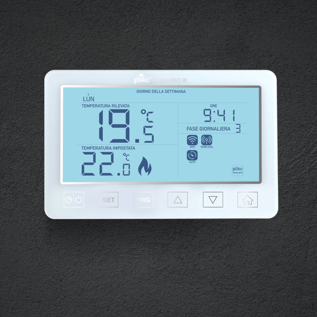 Neve Pro W - cronotermostato digitale wifi, gestibile con app, a paret