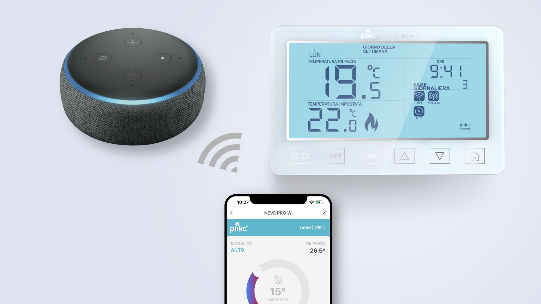 Neve Pro RFW - cronotermostato wireless e wifi – Plikc
